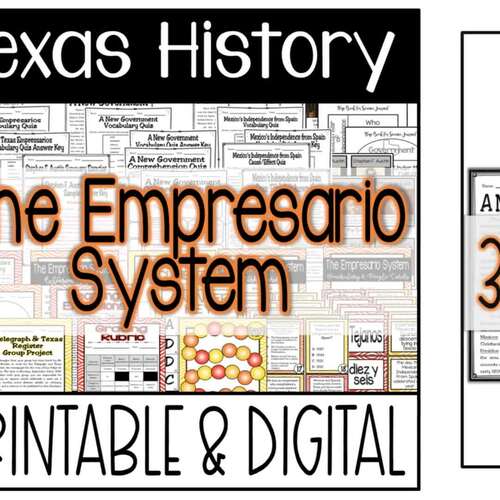 4th Grade Texas History / The Empresario System / TEKS-based | TPT