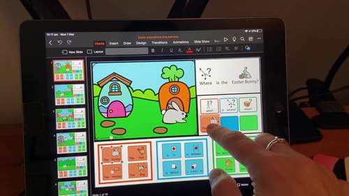 Easter Scene Prepositions - Digital PPT + BOOM CARDS: drag and drop