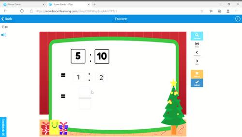 Boom Cards Identify Equivalent Ratio Christmas by Language Forum