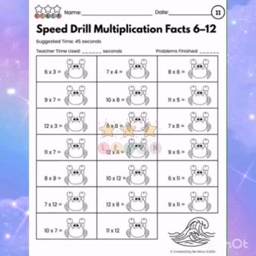 3rd Grade Multiplication Practice | Summer Theme | Printable Worksheets