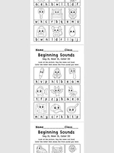 Beginning Sounds Worksheets | Phonics Alphabet Practice | 15 Printable ...