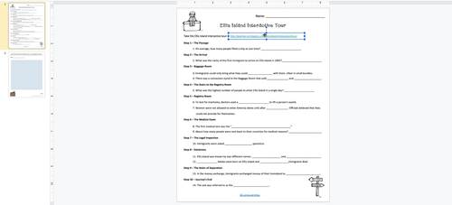 Ellis Island Activity - Interactive Internet Tour with Google Slides™
