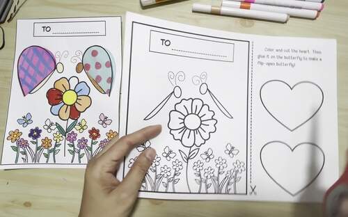 Mother's Day Card Craft and Activity | Cut and Paste Printable by LittleWow