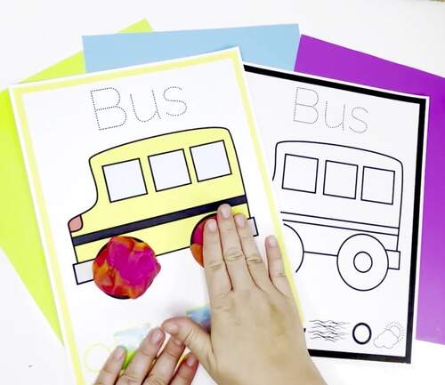 Transportation Play Dough Mats - Preschool, Kindergarten, literacy ...
