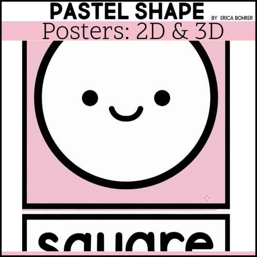 Pastel Shape Poster 2D & 3D Shapes - Calming Classroom Shape Posters