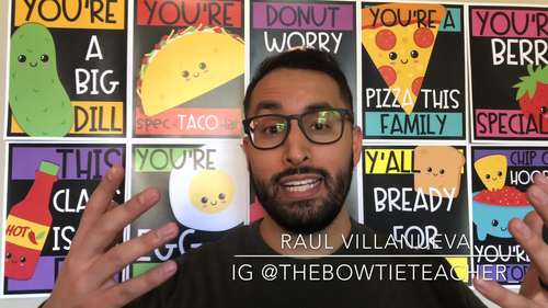 Pizza Classroom Posters by Raul Villanueva - The Bow Tie Teacher