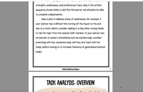 Bundle Task Analysis Digital and Paper Data Sheets by Beltran's ...