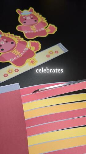 Lunar New Year 2026 Horse Dragon Snake | Fun & Easy Windsock Color Activity