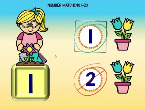 Spring Math Boom Cards Number Recognition 1 to 20 - Flowers by Hajar Tots