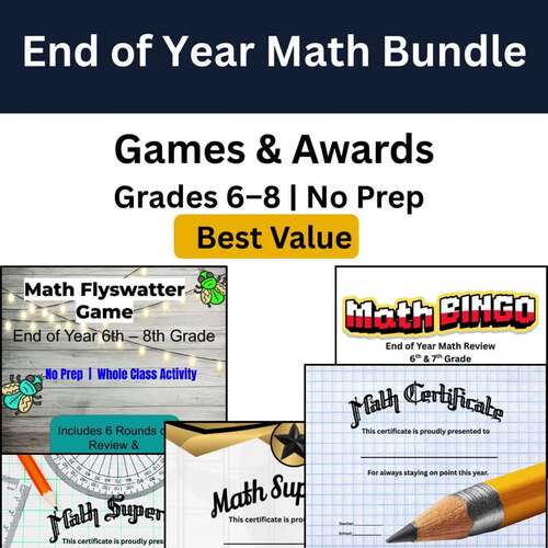 End of Year Math Games & Awards Bundle | 6th-8th grade STAAR Review ...