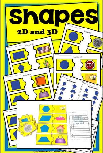 First Grade 2D and 3D Shapes Activities by Robin Wilson First Grade Love