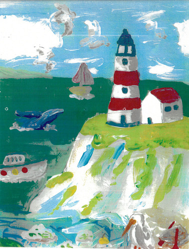 Maud Lewis Inspired Lighthouse Painting by TeacherMomSam | TPT