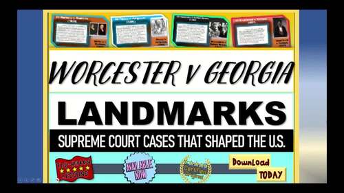WORCESTER V GEORGIA (1832) - Landmark Supreme Court Case (PPT, handouts ...