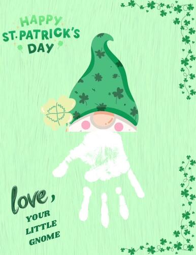 St. Patrick’s Day Handprint Craft Your Little Gnome Printable Toddler ...