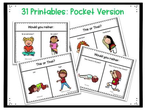 Yoga Would You Rather Game with Movement Brain Break Pose Cards and Posters