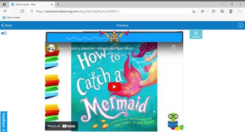 Catch A Mermaid Book Buddy BOOM Cards- Digital/NO Print or Prep | TPT