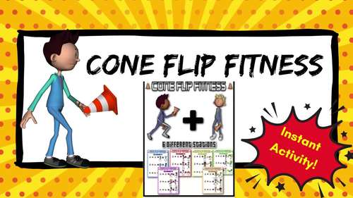 PE Warm Up Activity Cone Flip Fitness by WC Physical Education | TPT