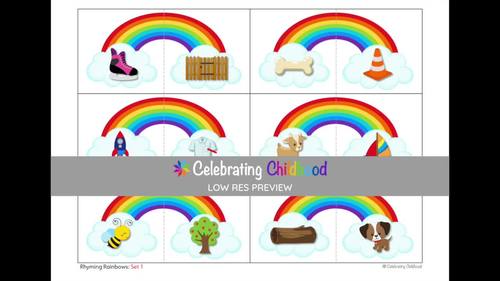 Rhyming Rainbows (for A4 Paper) by Celebrating Childhood | TPT