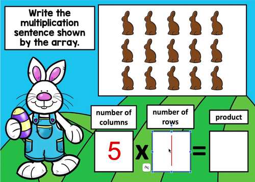 Easter Multiplication with Arrays Digital Math Activity for Google Slides