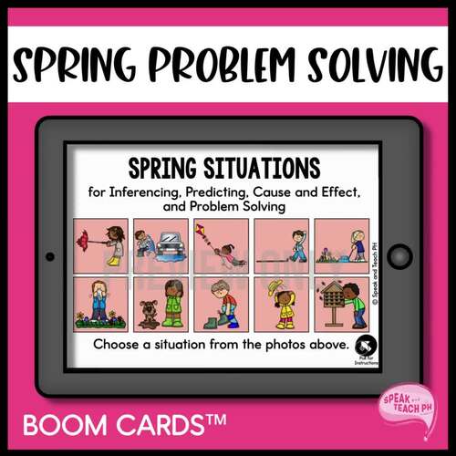 Spring Social Skills and Problem Solving Speech Therapy Boom Cards™