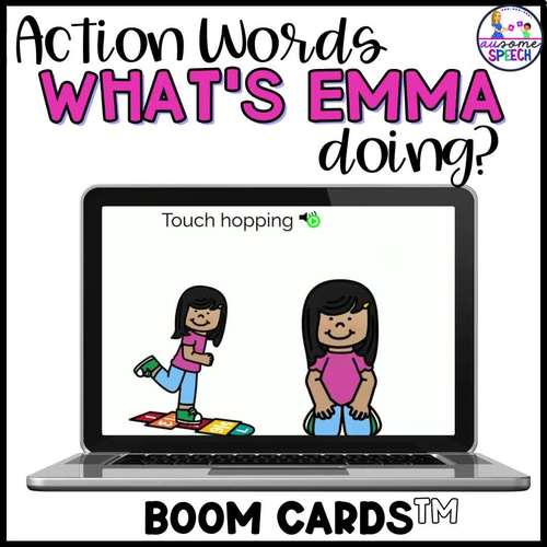 Action Words Boom Cards for Speech Therapy What Doing Questions | TPT
