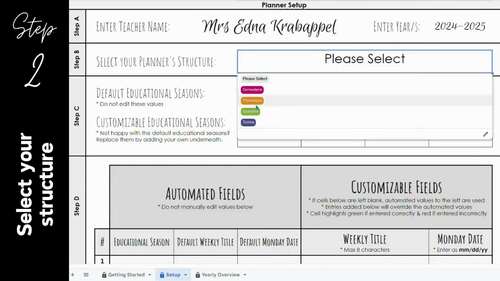 Digital Google Sheets Teacher Planner | Automatic Dates by SheetsSmarts