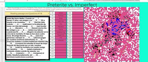 Preterite vs Imperfect Google Bundle | Slides, Form, Pixel Art, Escape Room