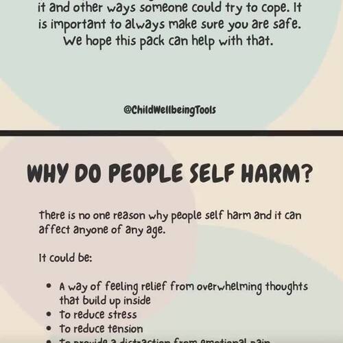 Self Harm Support Advice Pack DIGITAL bundle self harm parent counsellor