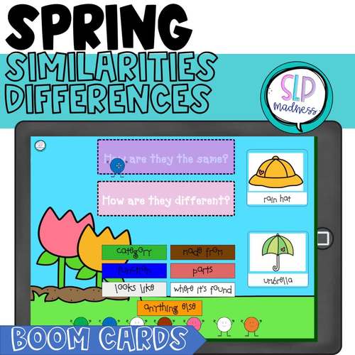 Spring Similarities and Differences Vocabulary Speech Therapy Boom Cards