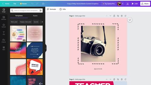 May Social Media Templates | Canva Instagram Graphics for TPT Sellers