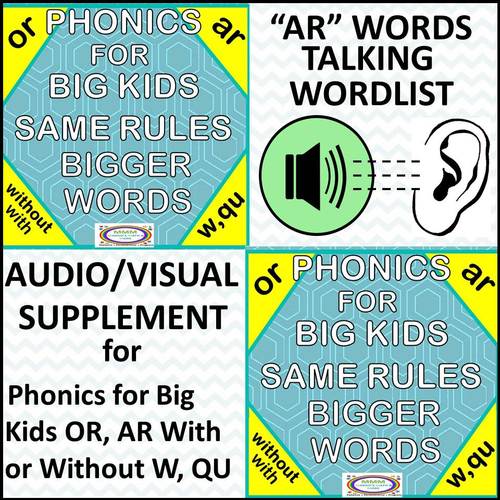 Talking Words (AR) video for Phonics for Big Kids WOR, WAR words