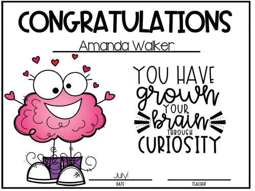 Growth Mindset Awards End of Year Editable by The Teacher Gene | TpT
