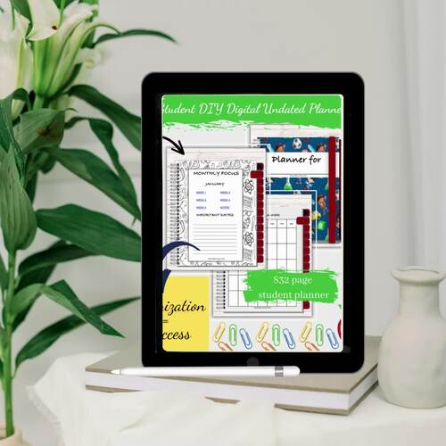 Digital DIY Student Planner and daily routines for elementary students