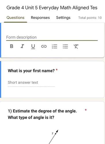 Everyday Math Aligned 4th Grade Unit 5 Digital AUTO Grading Assessments