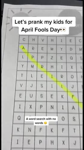 April Fool's Day Prank | Fake Word Search by Teacher John k | TPT