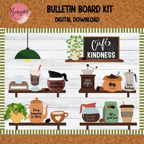 Kindness Cafe Bulletin Board Kit | Coffee Shop Theme Classroom & Door Decor