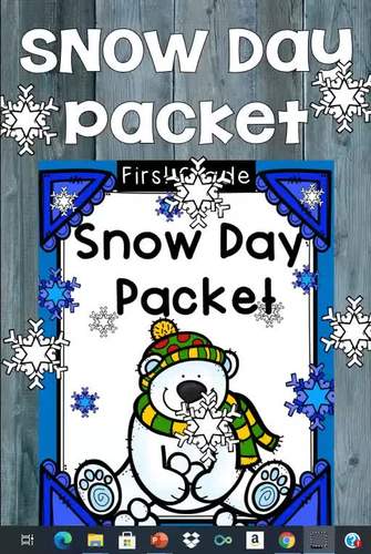 Snow Day Packet 10 DAYS First Grade Distance Learning | TPT
