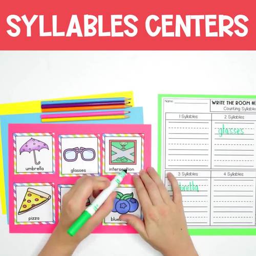 Syllable Centers Phonics Activities and Games | Counting Syllables