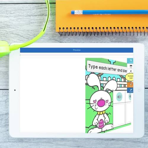 Easter Bunny CVC Words Boom Cards WITH AUDIO by Little Beacon | TPT