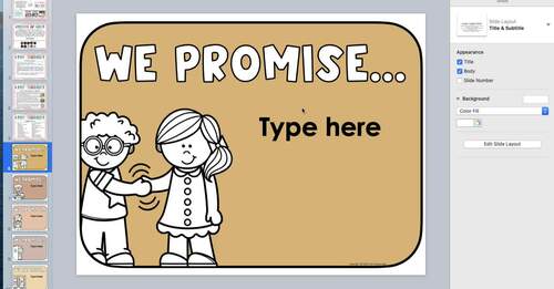 Class Promises | Neutral Class Rules Editable Posters | I Promise