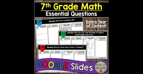 7th Grade Math Essential Questions GOOGLE SLIDES DIGITAL DISTANCE LEARNING