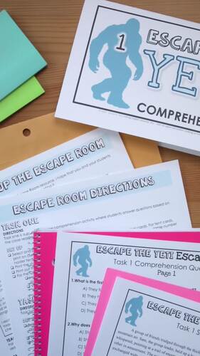 Winter ELA Escape Room - Escape the Yeti Collaborative ELA Skill Review ...