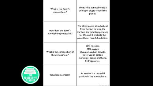 Layers of the Atmosphere Flashcards by The Productive Teacher | TPT
