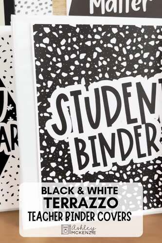 B&W Terrazzo Class Decor | Teacher Binder or Planner Covers & Spines ...