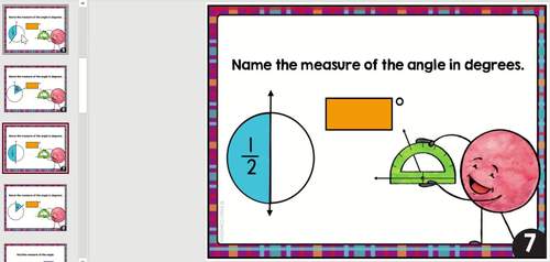 Measure Angles Google Slides, PowerPoint, and Task Cards - Fractions ...