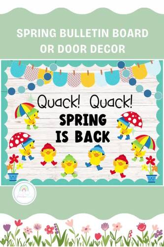 Ducks Spring Bulletin Board Kit Door Decor March April Classroom ...