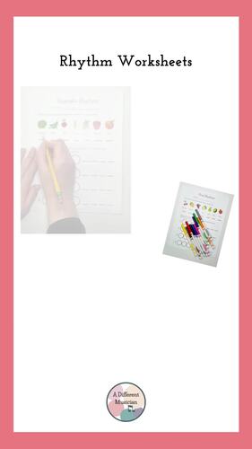Quarter and Eighth Note Rhythm Activities for Music - Fruits and Vegetables