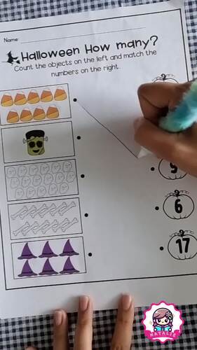 How Many? Count and Match Numbers 1-20 Halloween | Math Worksheets