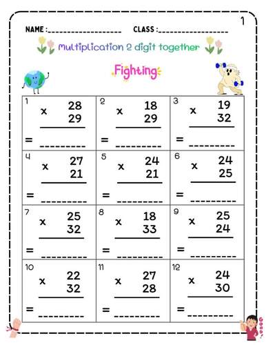 Math Worksheets Multiplication 2 Digit worksheets! fun and easy learning!