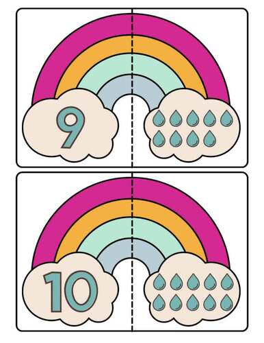 Rainbow Numbers Puzzle by They Call Me Queen B | TPT